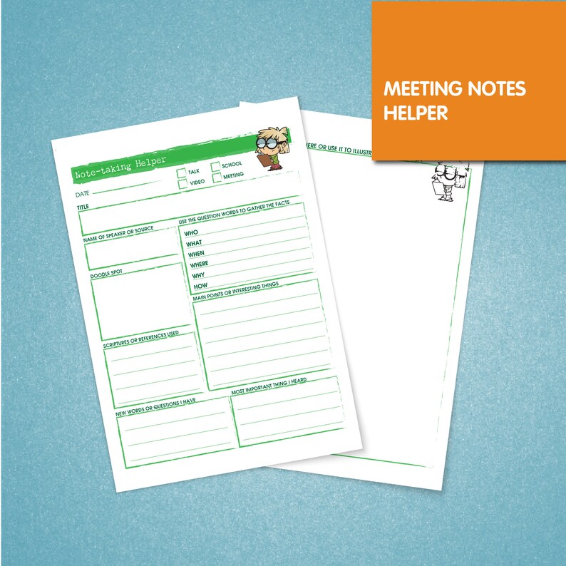 Vocabulary Builder, Note-taking Helper & Daily Devotional Printable ...