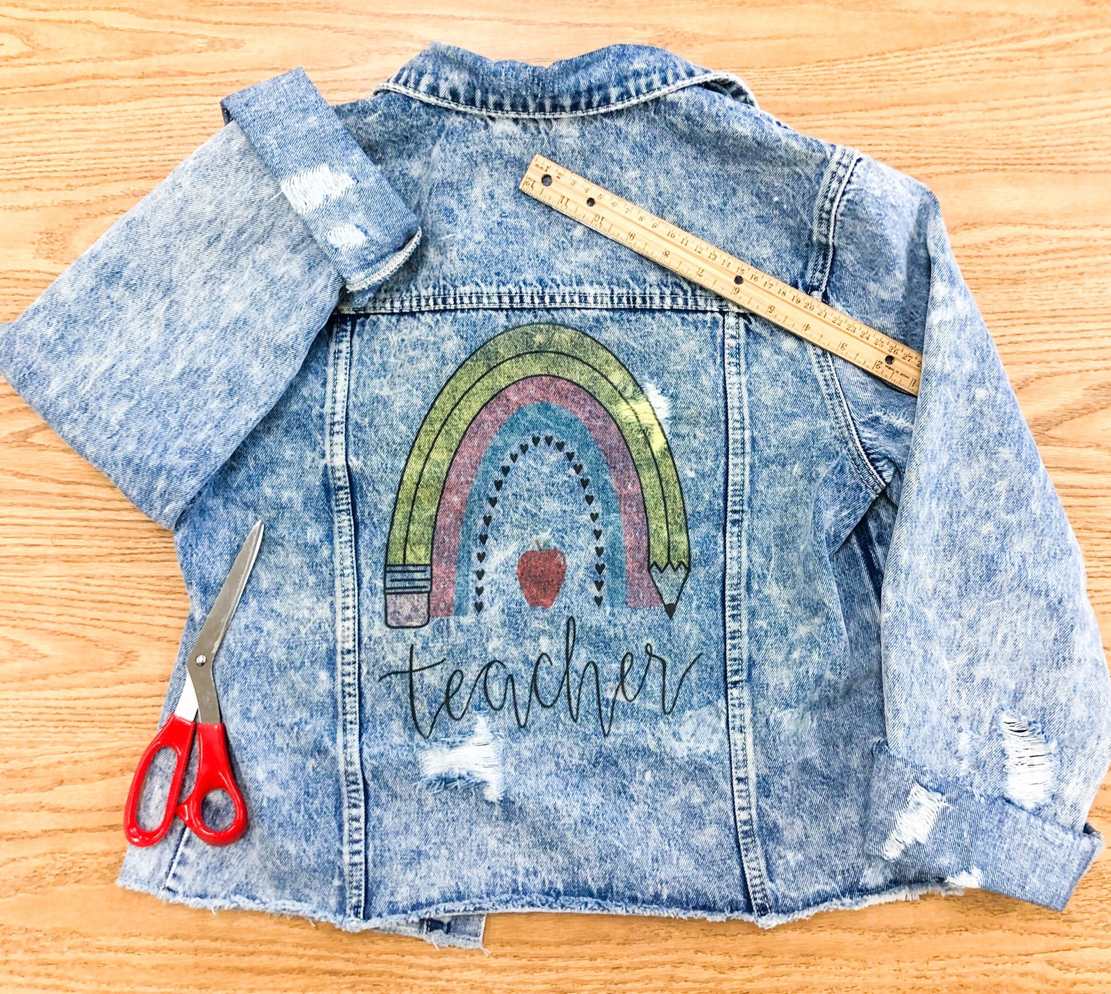 Teacher Jacket/ Elementary Education Teach Jean Jacket/ Denim - Etsy