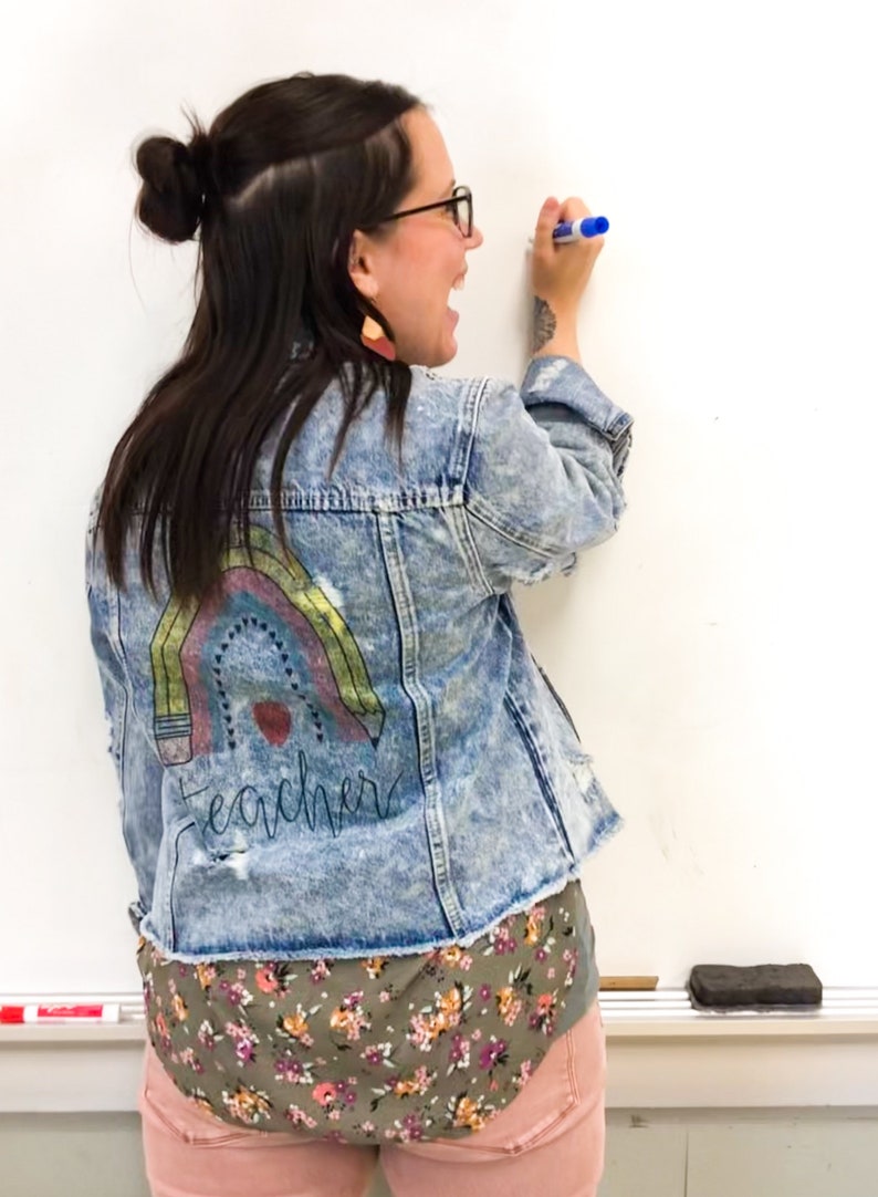 Teacher Jacket/ Elementary Education Teach Jean Jacket/ Denim - Etsy