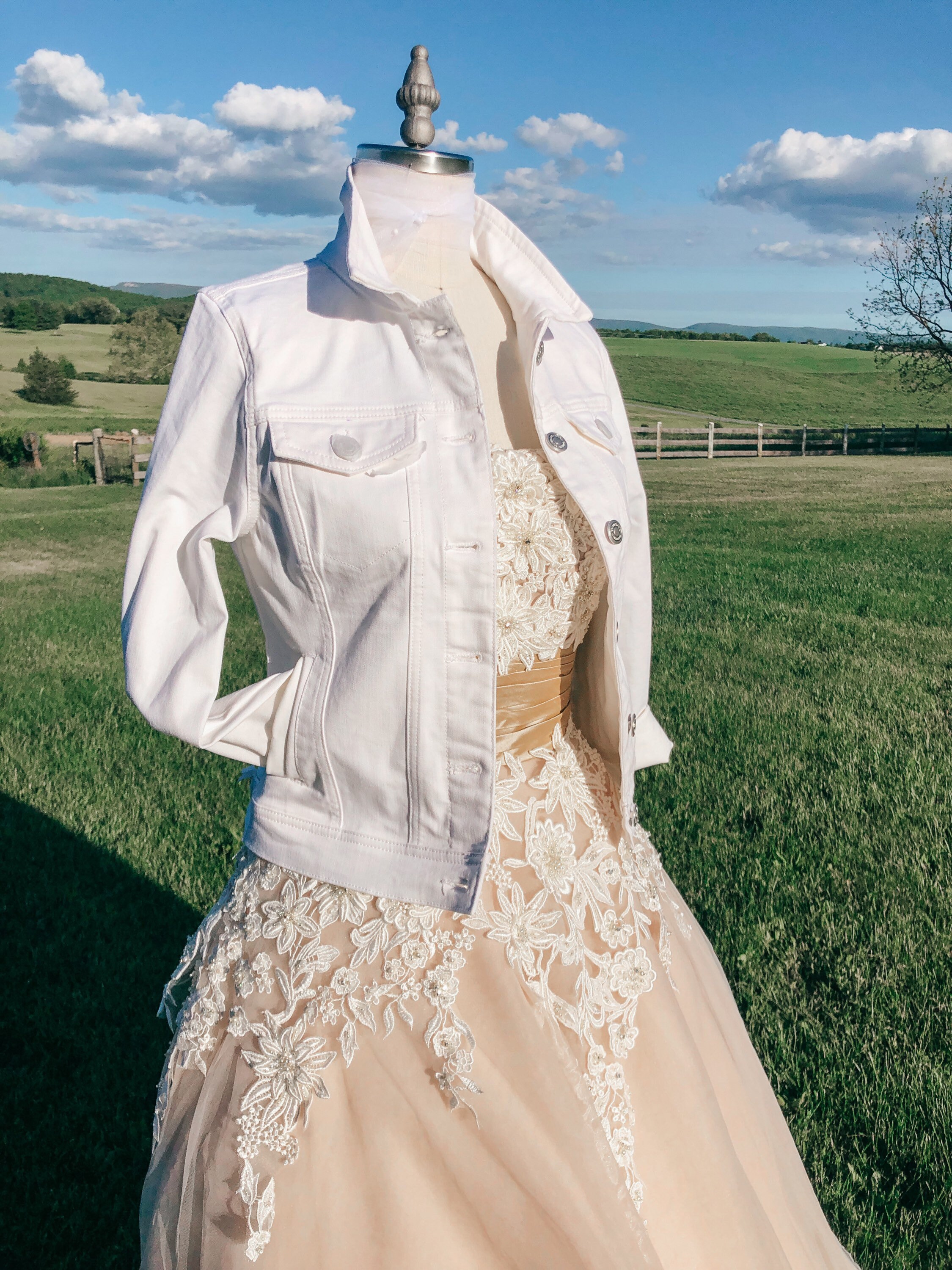 White Denim Bride Jacket/ Bride Wifey Jean Jacket/ Floral | Etsy