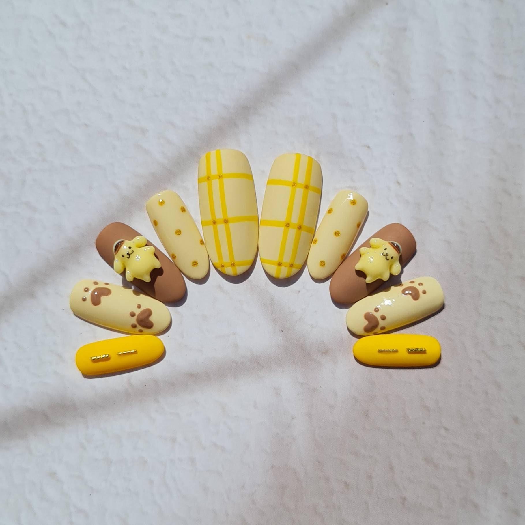 Pompompurin - Hand Painted Press on Nails - Etsy