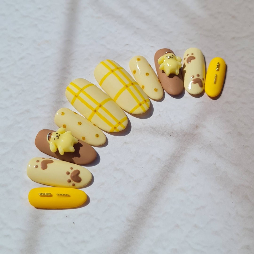 Pompompurin - Hand Painted Press on Nails - Etsy