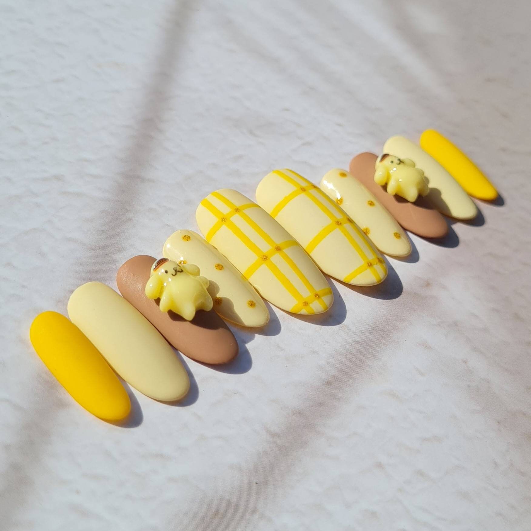 Pompompurin - Hand Painted Press on Nails - Etsy