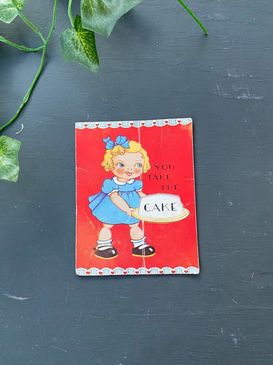 Vintage 1940s Antique Valentine Card Funny Comedy Pun Pancake Little ...