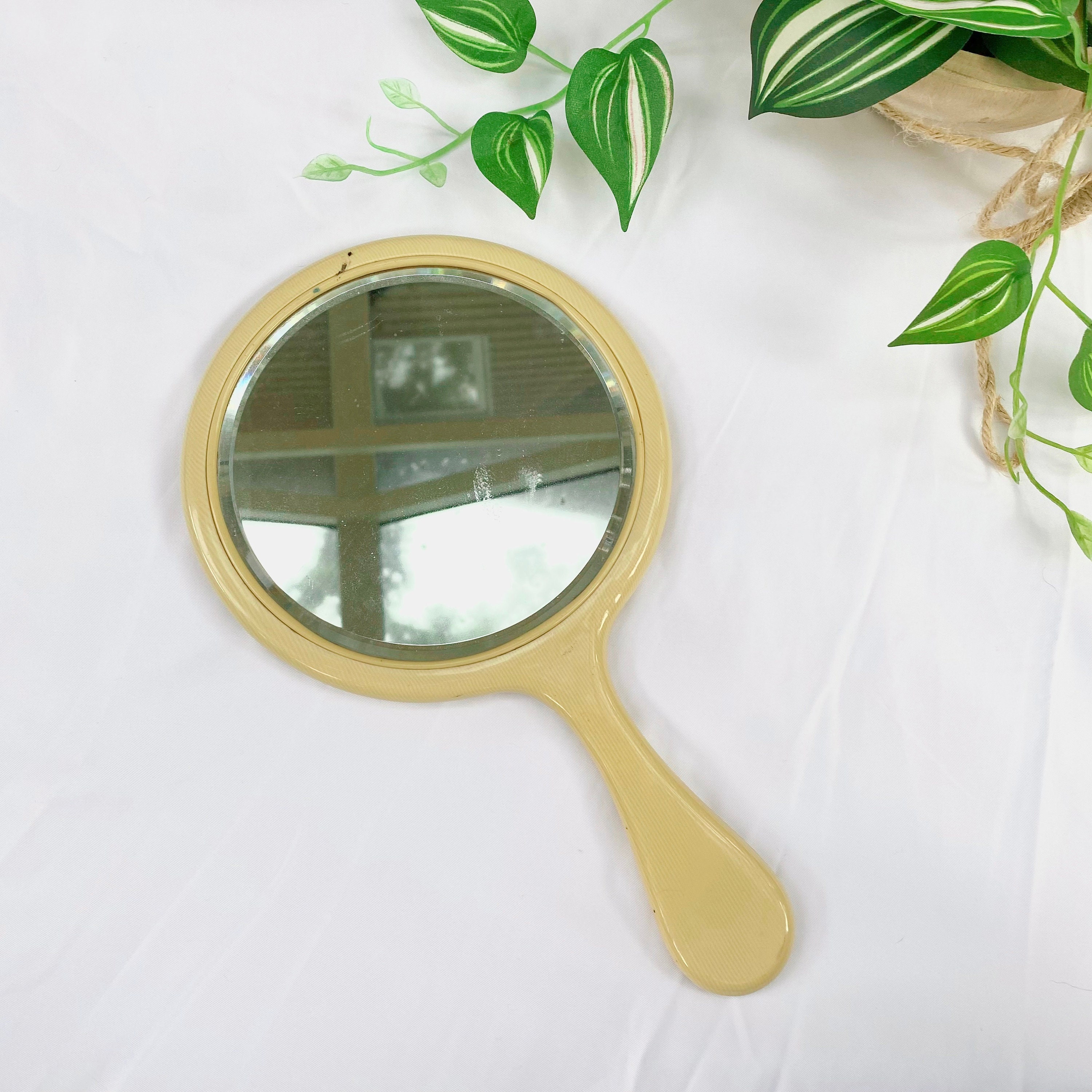 Vintage Bakelite Tan Mirror Letter Monogramed P Mirror Glass Plastic ...