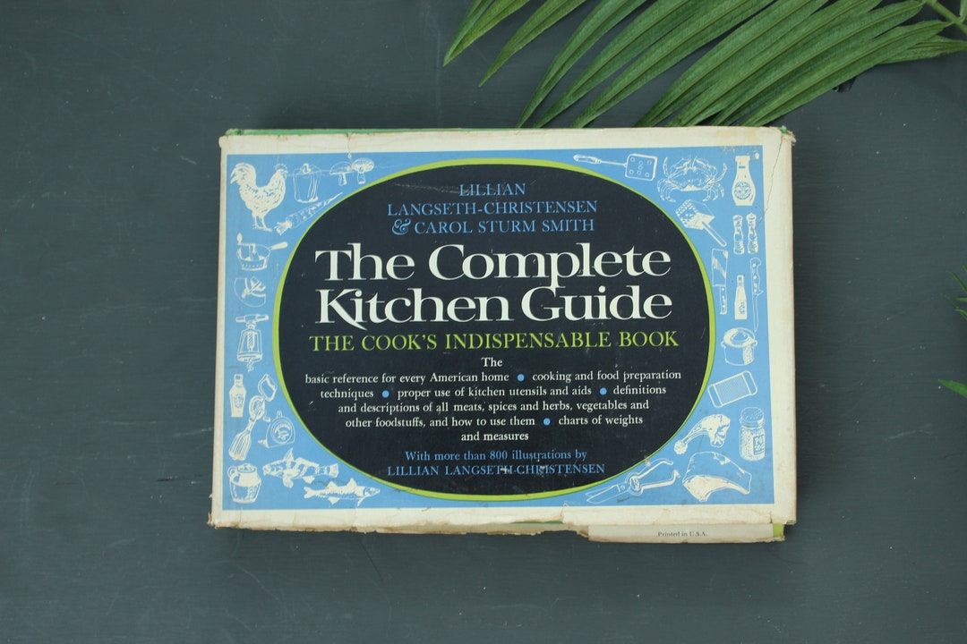 Vintage 1960's "the Complete Kitchen Guide" Book, Vintage 60's Blue and ...