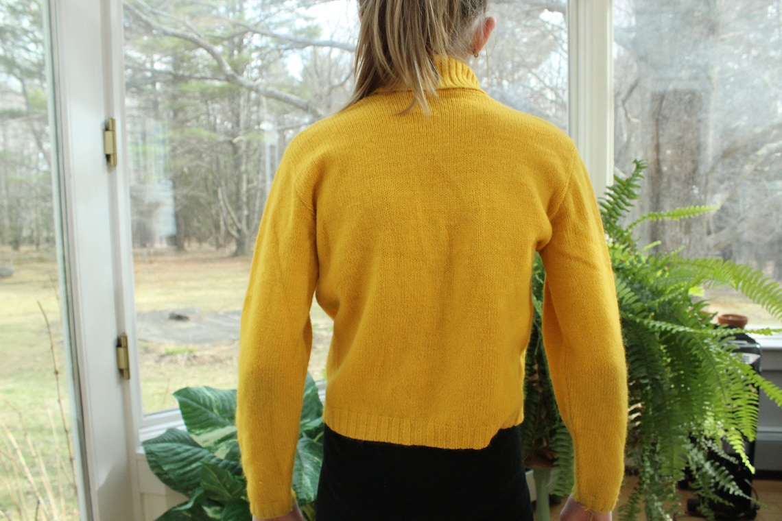 Vintage Little Girls Mustard Yellow Sweater Vintage | Etsy