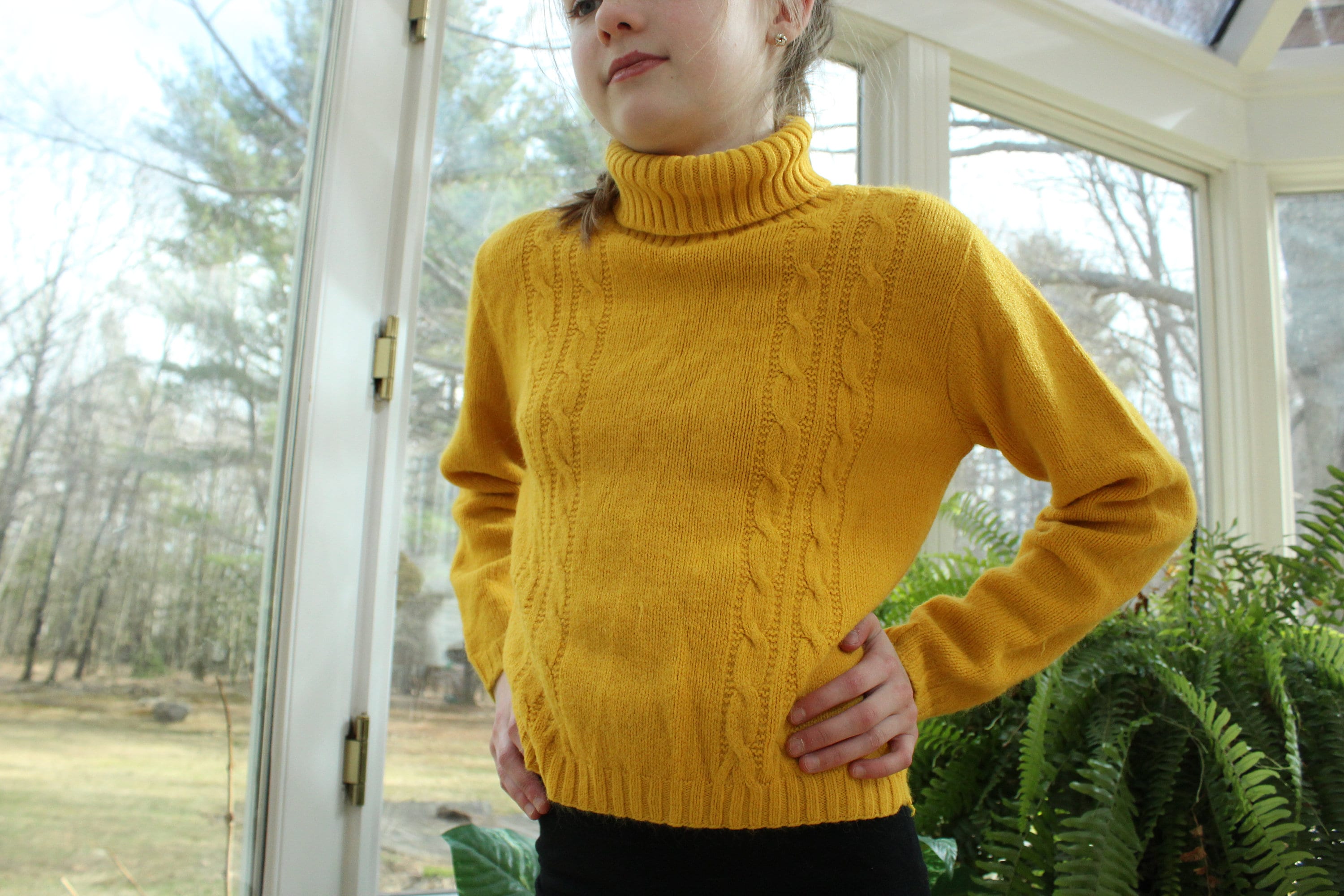 Vintage Little Girls Mustard Yellow Sweater Vintage | Etsy