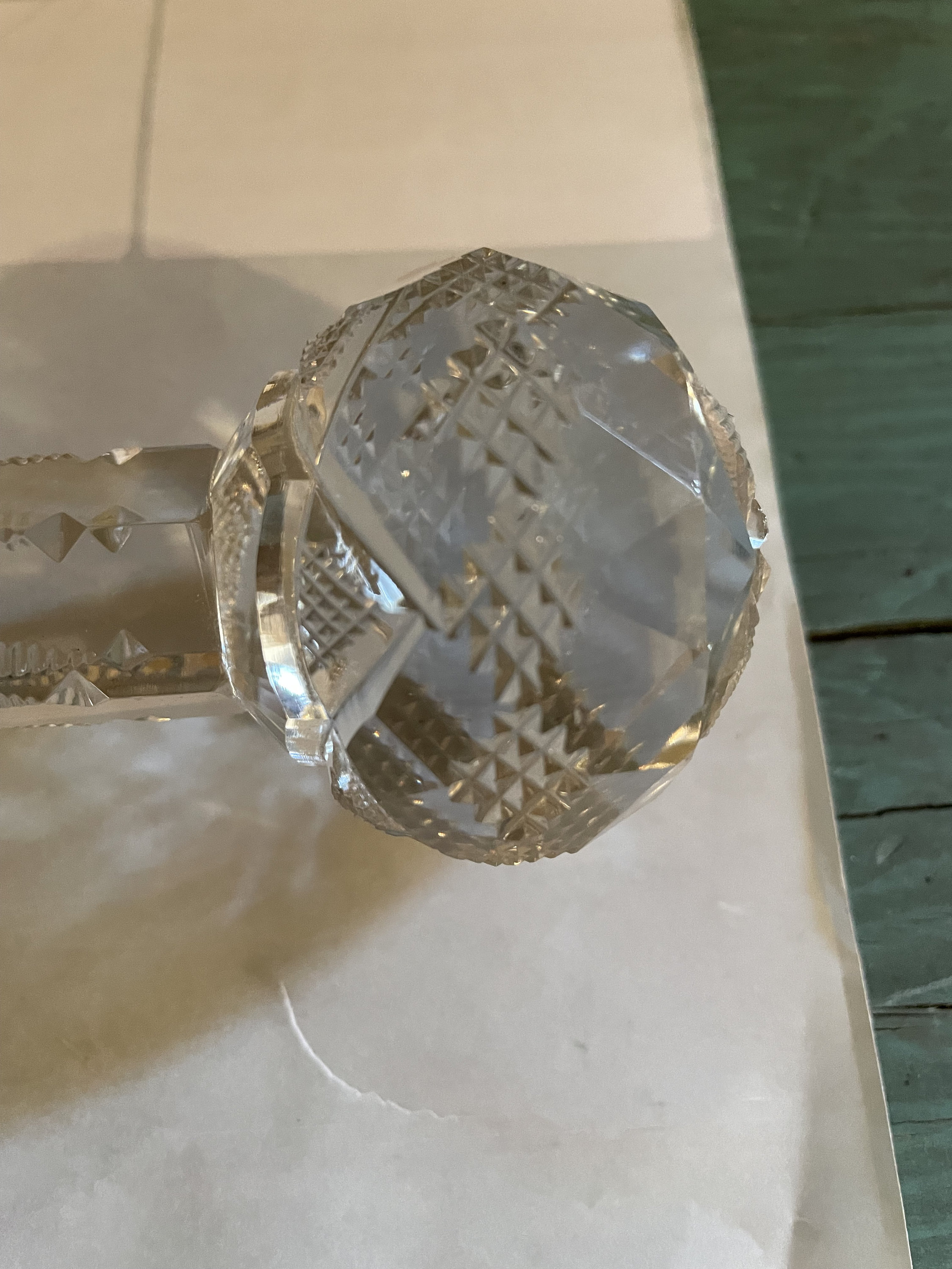 Vintage Crystal Knife Rest - Etsy