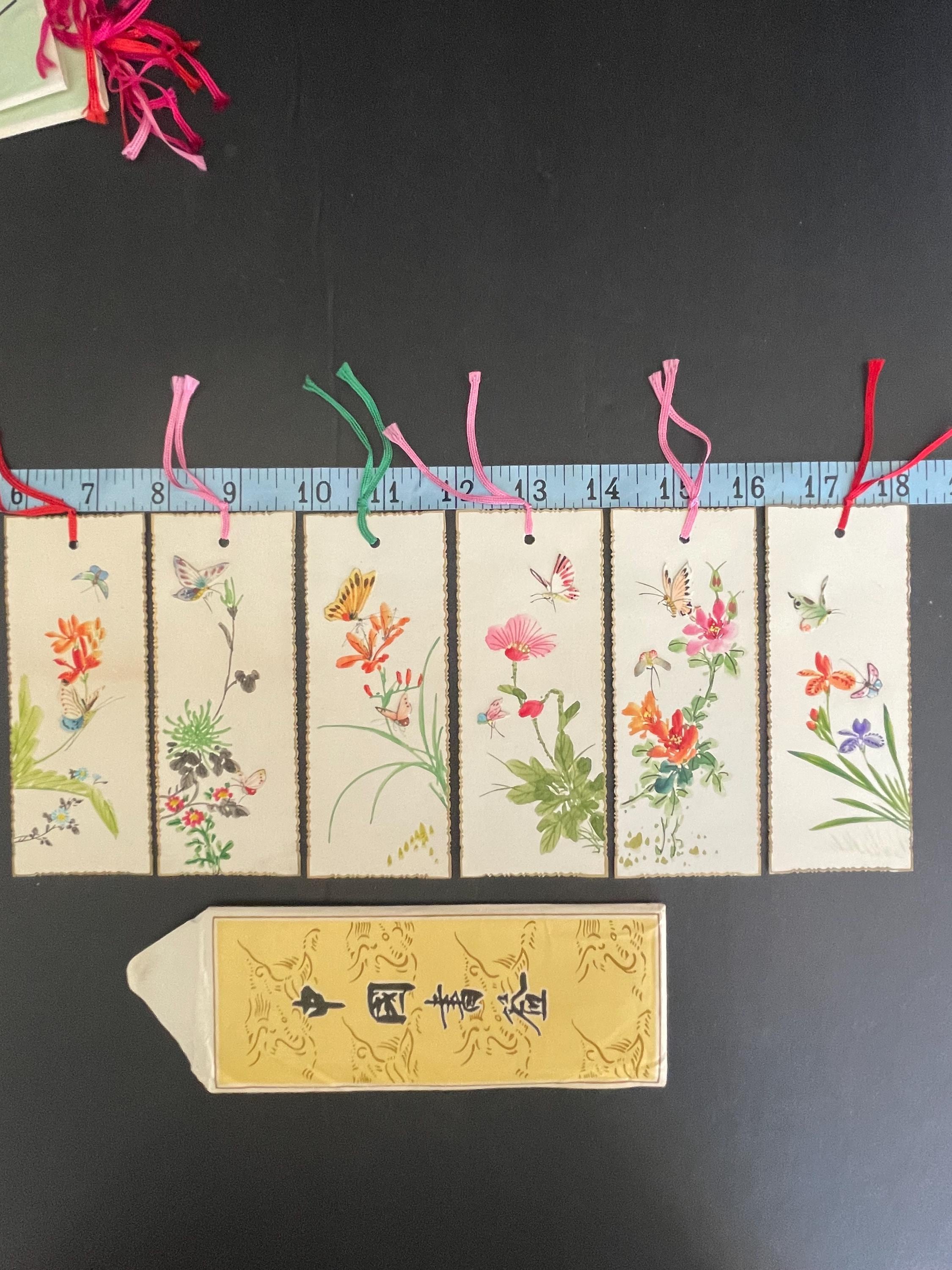 Vintage Hand Painted Chinese Bookmarks With Butterflies - Etsy