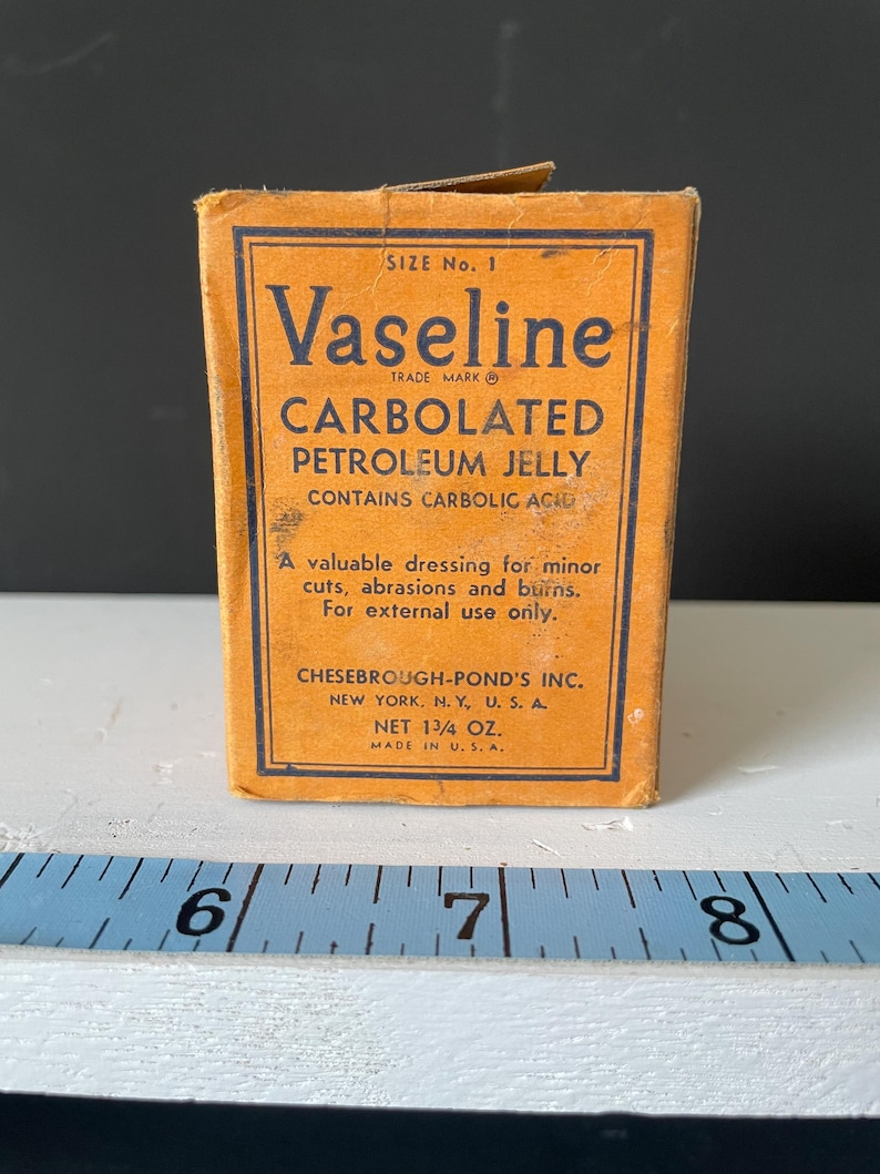 Antique Vaseline Jar and Box - Etsy