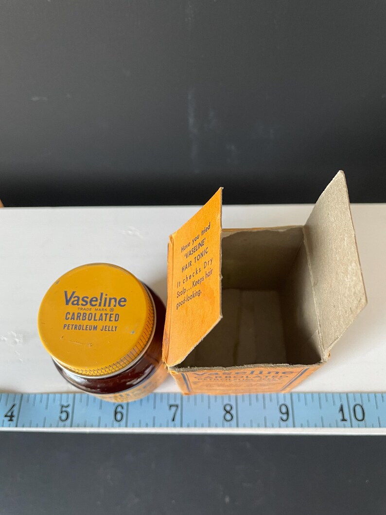 Antique Vaseline Jar and Box - Etsy