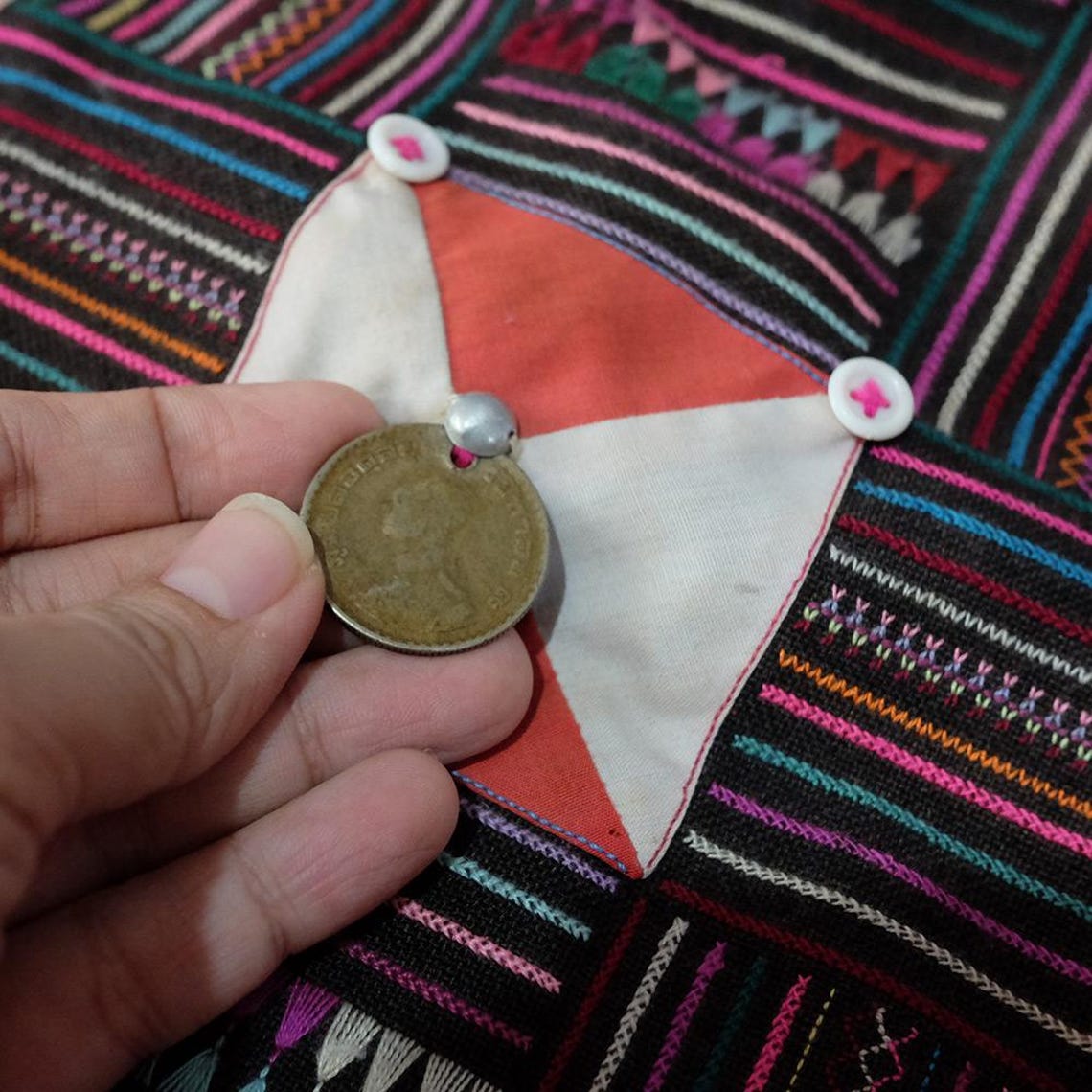 Real Vintage Akha Hill Tribe Hand Embroidered Ethic Bag With Antique ...