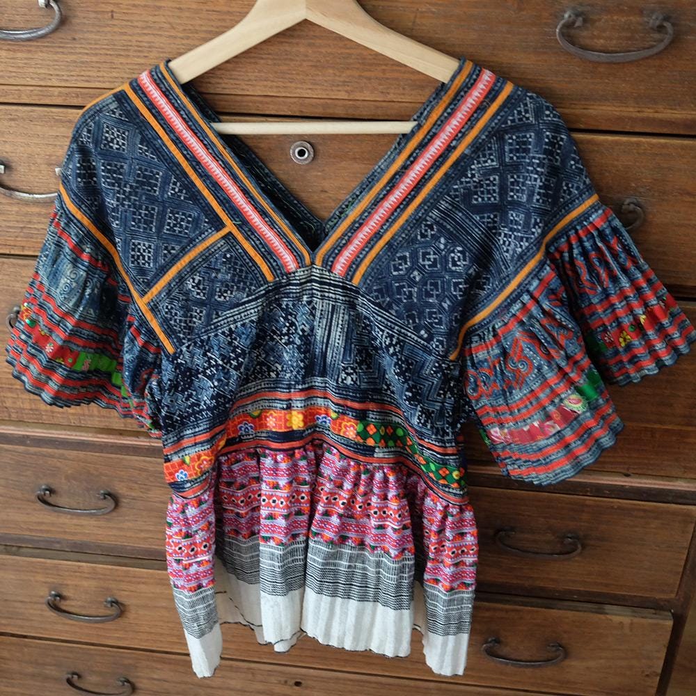 HMONG Hill Tribe With Hand Painted / Hand Embroidered Bohemian Style ...