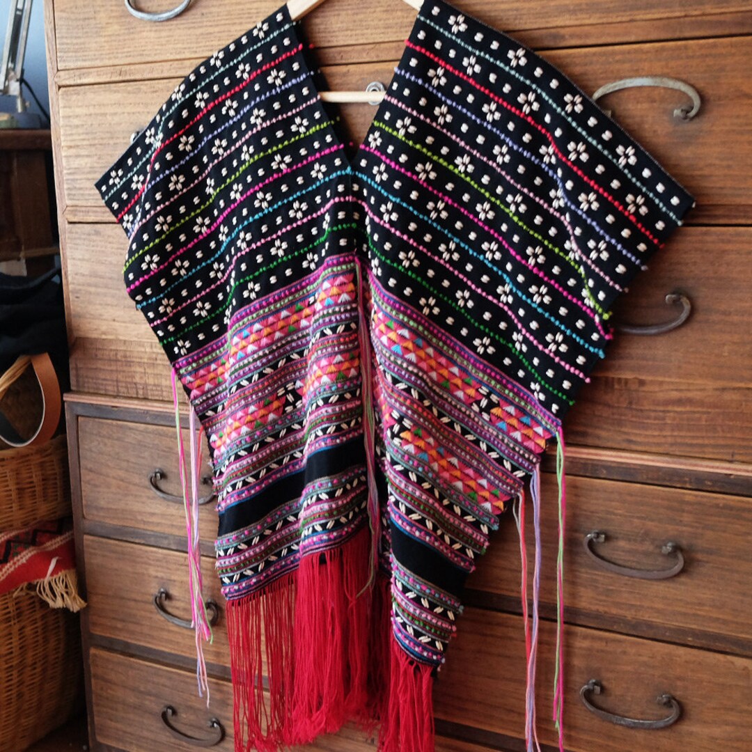Handwoven Karen Tribe Blouse: Bohemian Embroidered Top With Natural ...