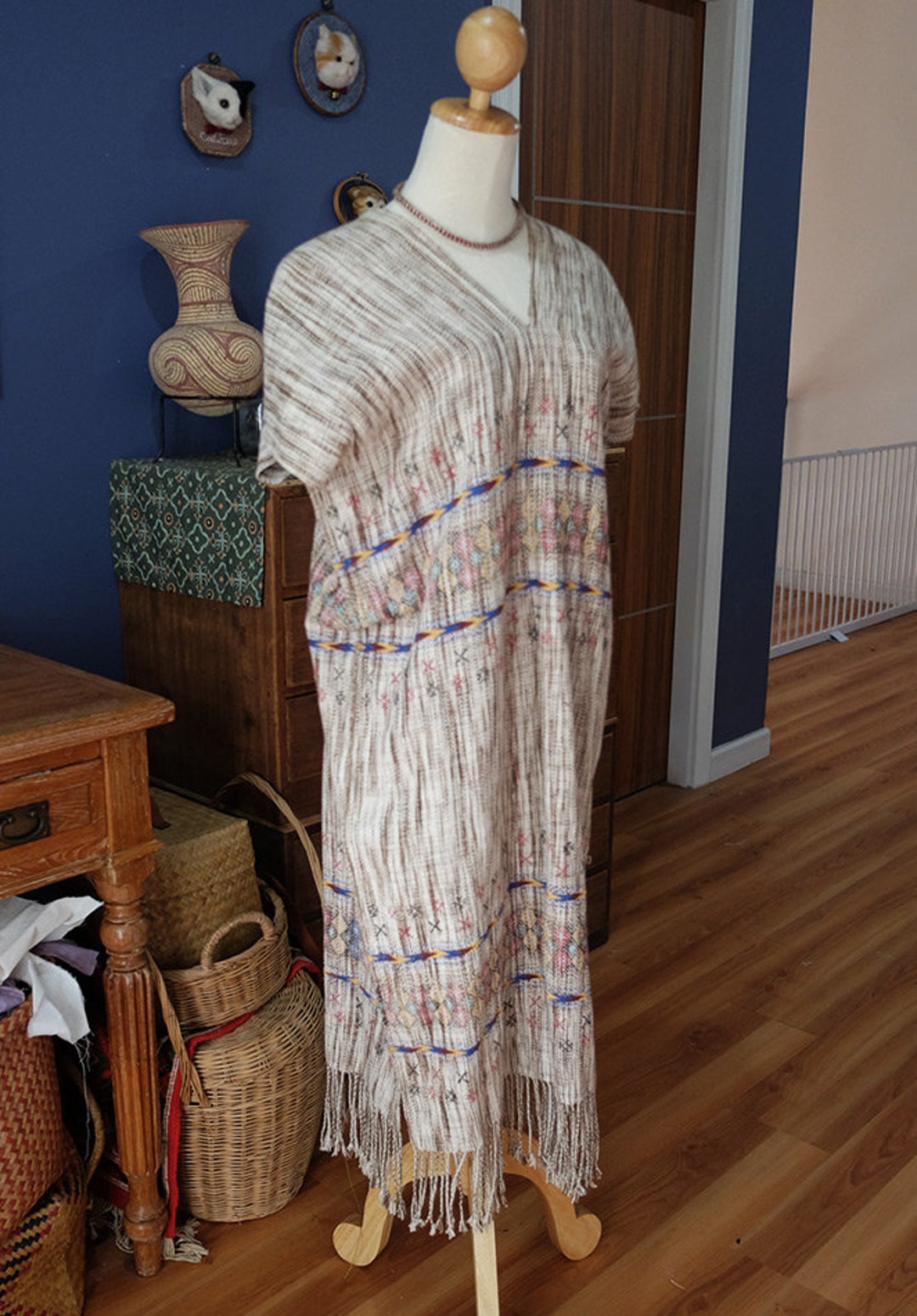 Handwoven Karen Tribe Women Traditional Bohemian Dress With Organic ...