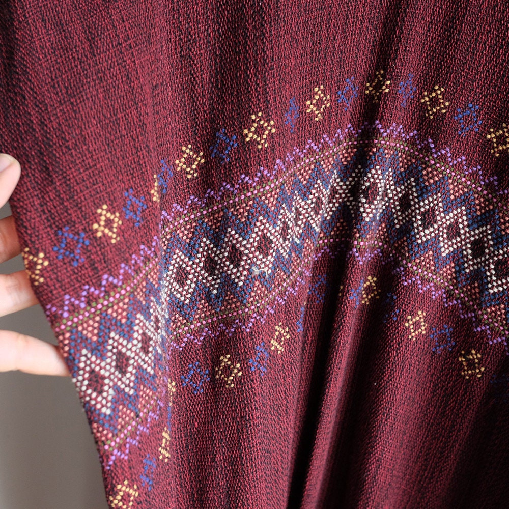 Handwoven Karen Tribe Women Traditional Bohemian Dress With Organic ...