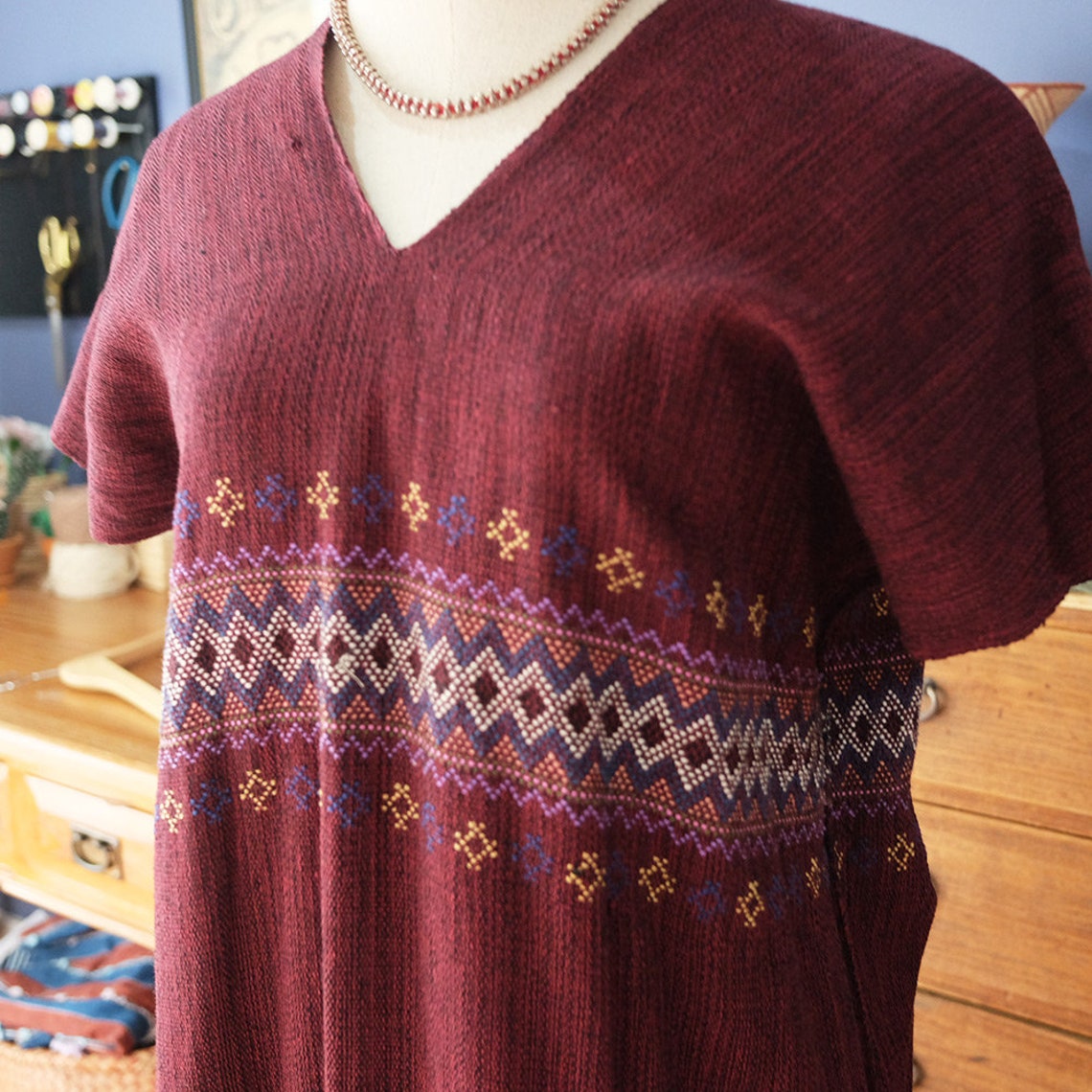 Handwoven Karen Tribe Women Traditional Bohemian Dress With Organic ...