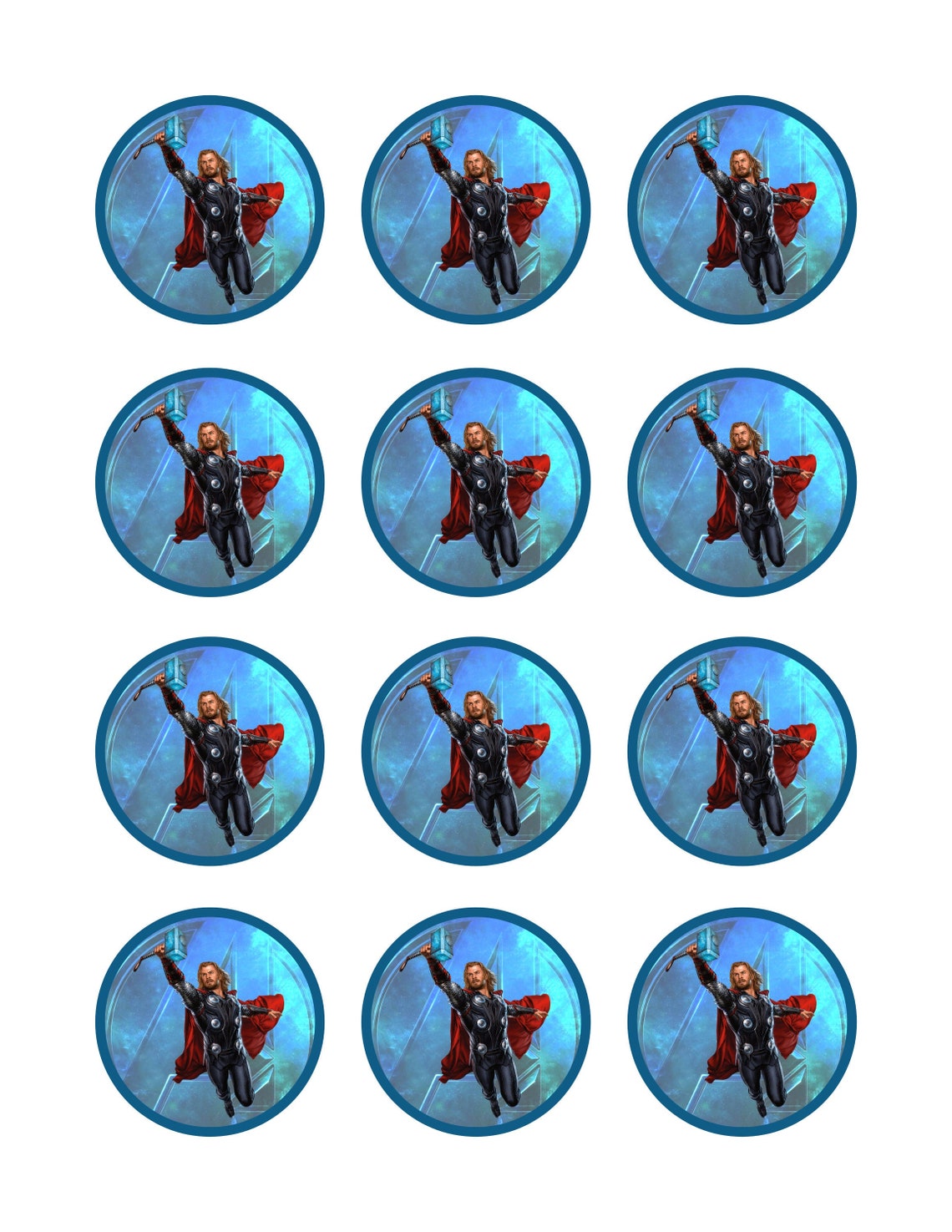 Thor Cupcake Toppers, Marvel Thor Cupcake Toppers, Avengers Birthday ...