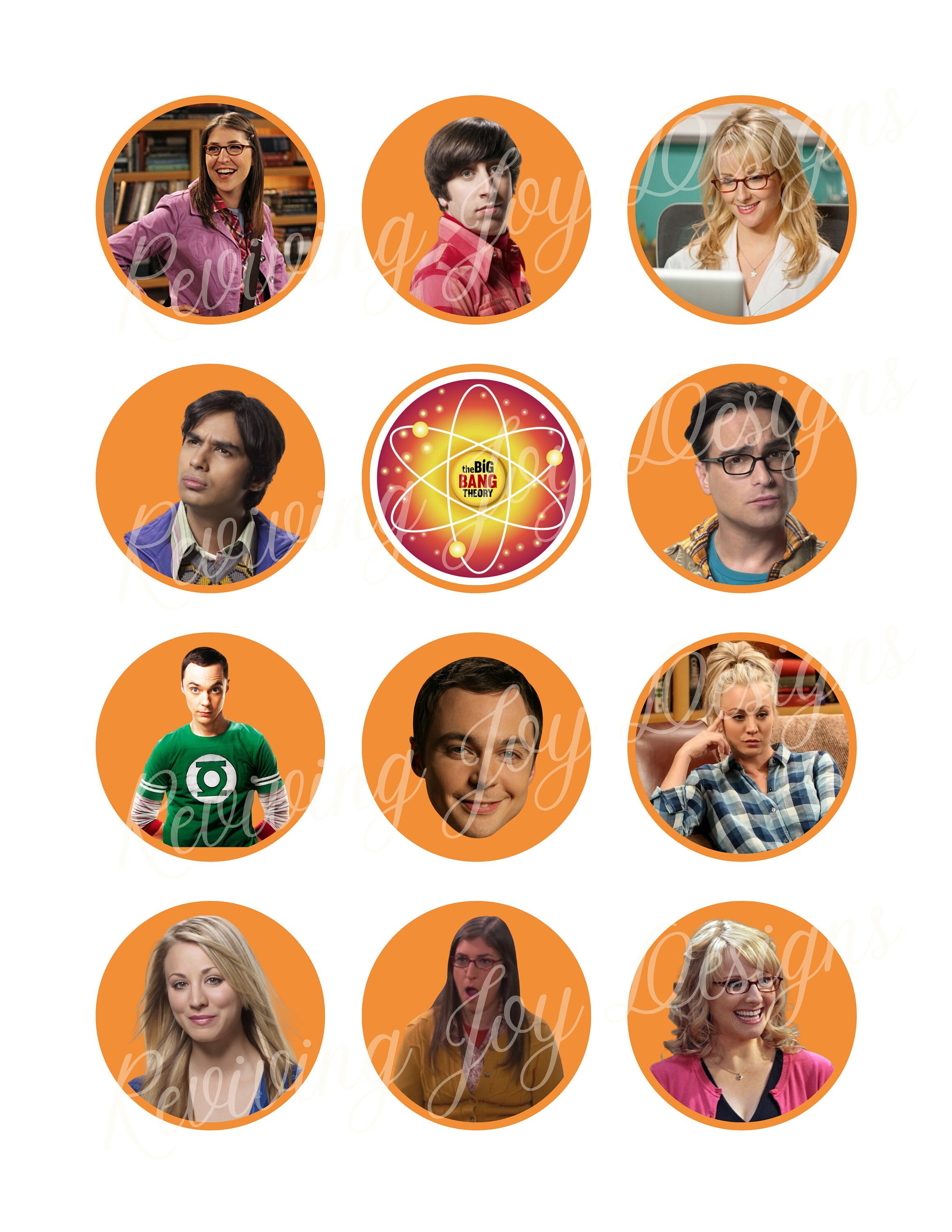 Big Bang Theory Cupcake Toppers, Sheldon Cooper, Nerds Party, the Big ...
