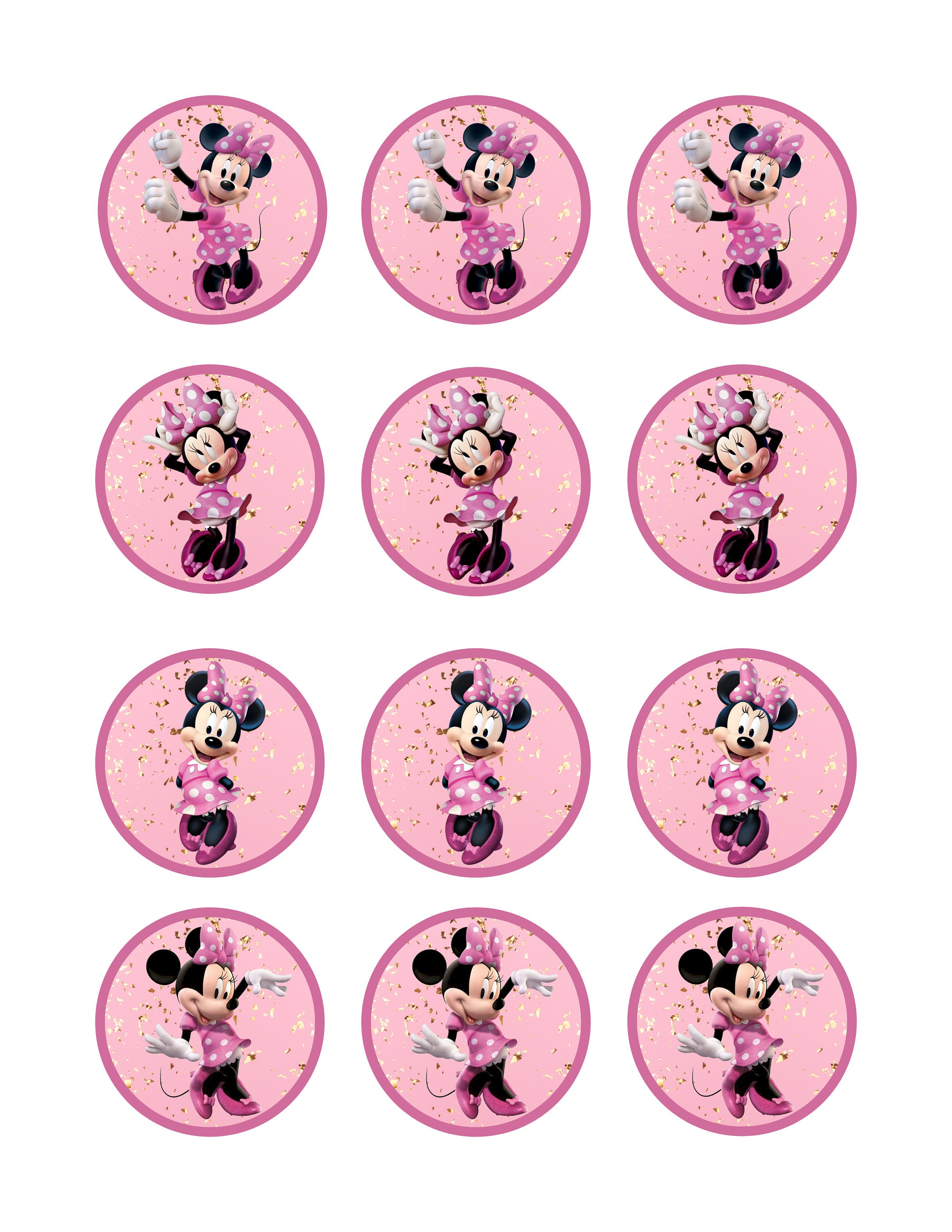 Minnie Mouse Toppers Pink Minnie Mouse Cupcake Toppers - Etsy Israel