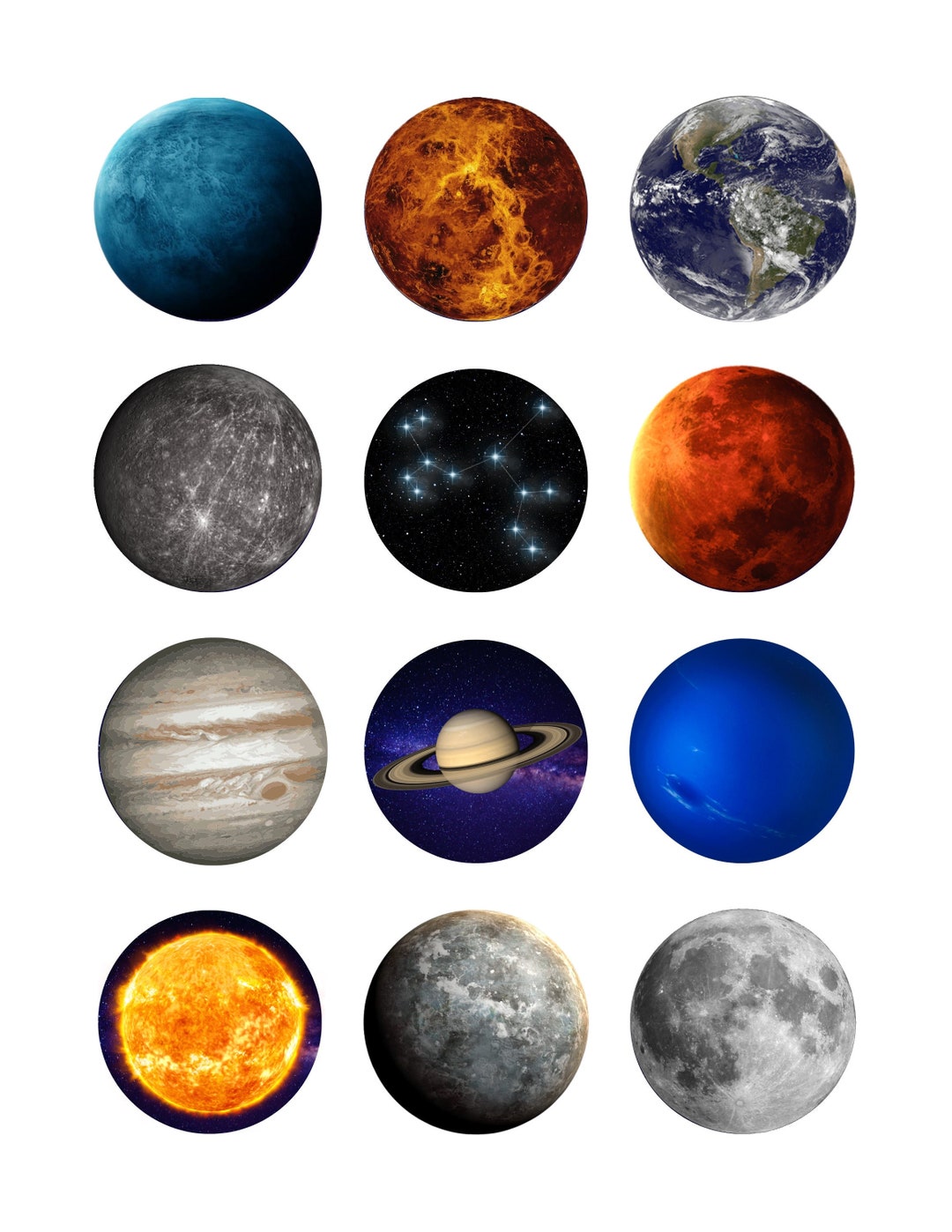 Solar System Cupcake Toppers, Outer Space Birthday, Planets, Space ...