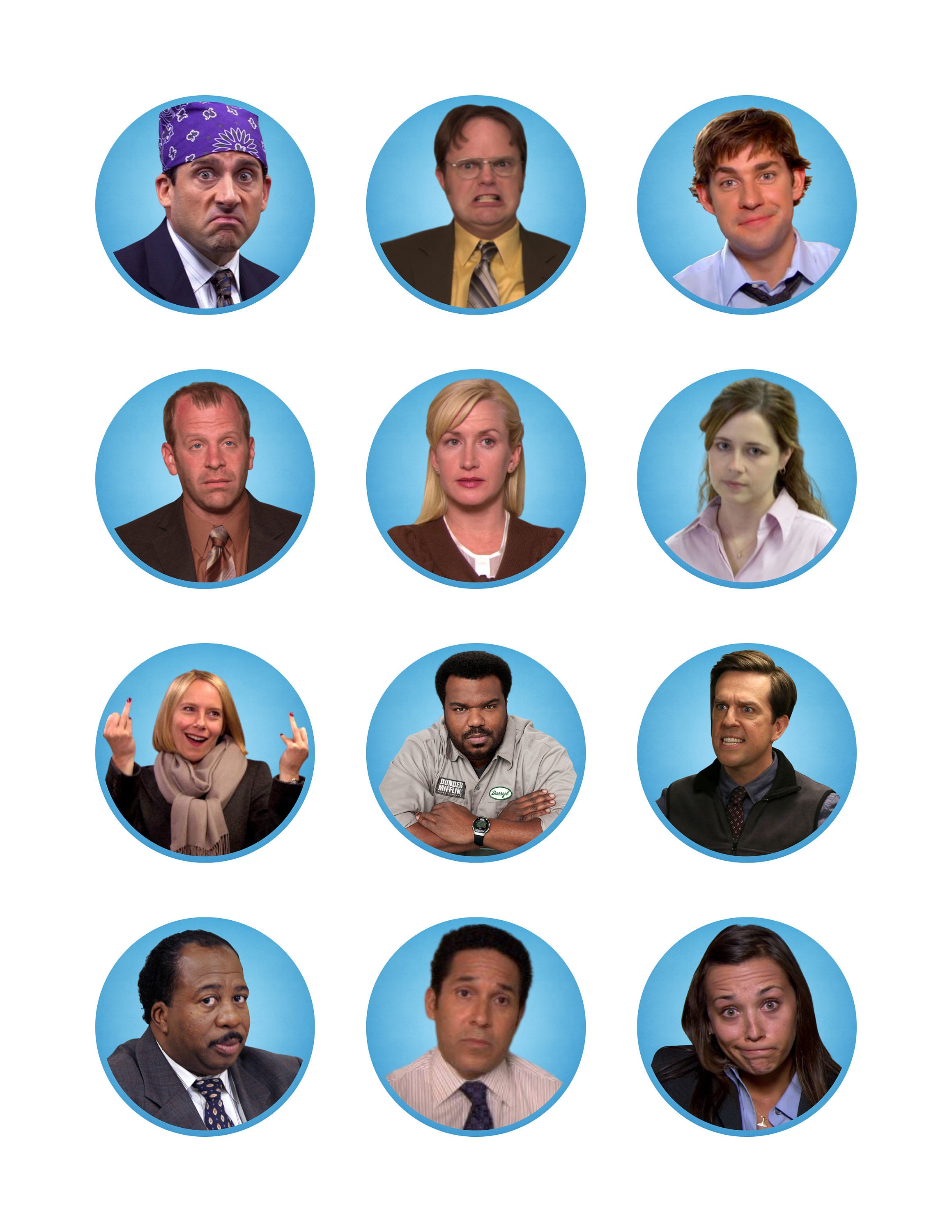 The Office Cupcake Toppers, the Office Characters, Cupcake Toppers ...