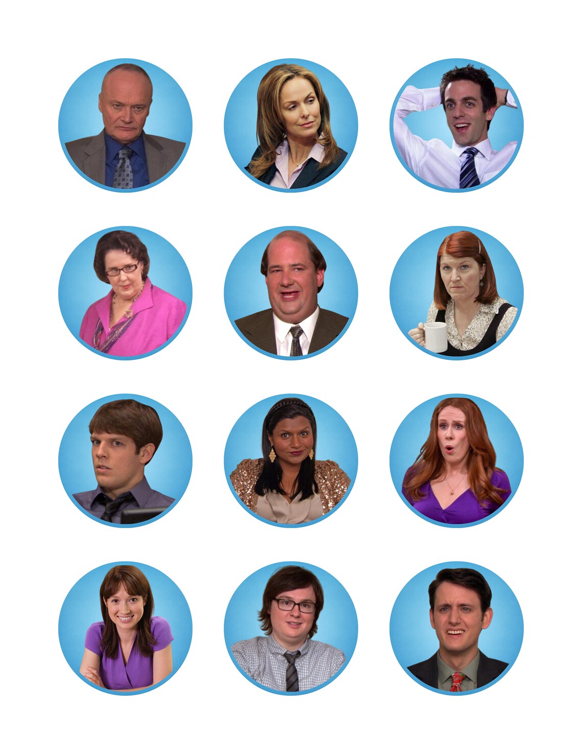 The Office Cupcake Toppers the Office Characters Cupcake - Etsy