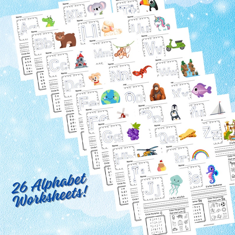 Alphabet Worksheets | Printable | 26 Letter of the Day | Coloring Pages ...