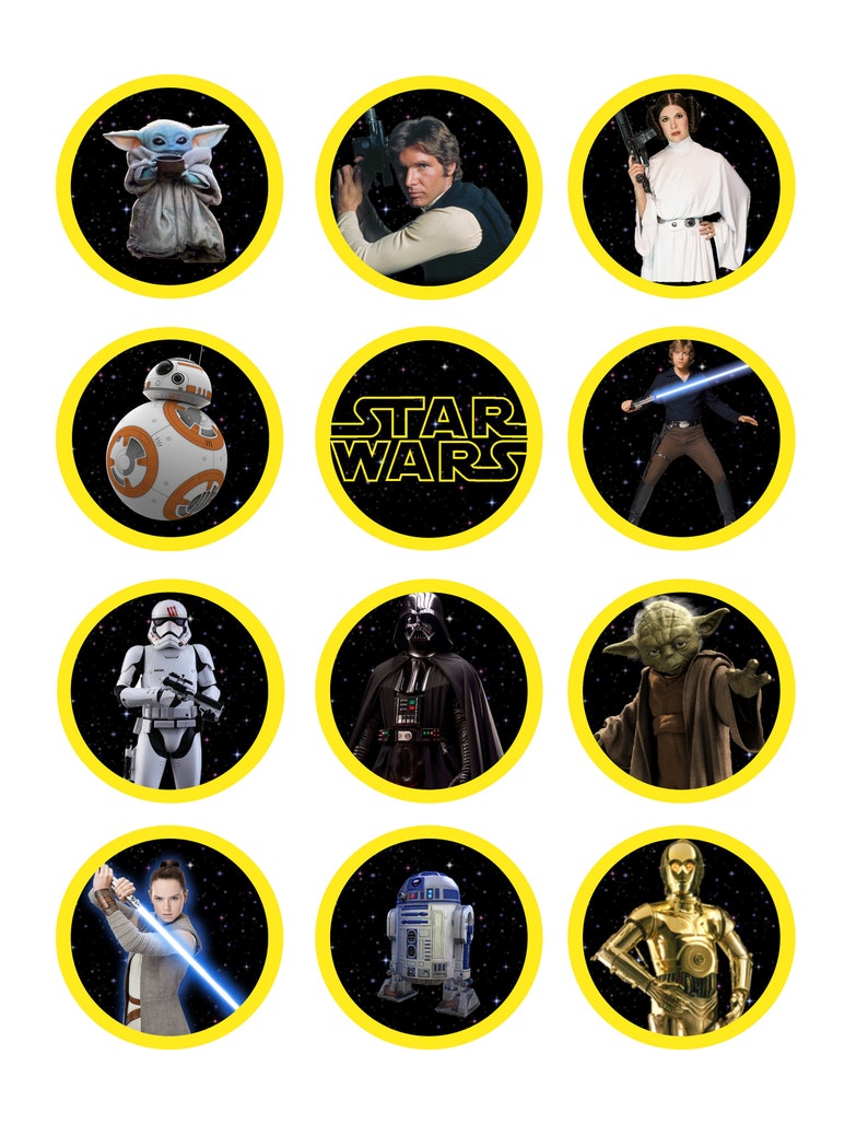 Star Wars Cupcake Toppers Instant Download Birthday Party | Etsy