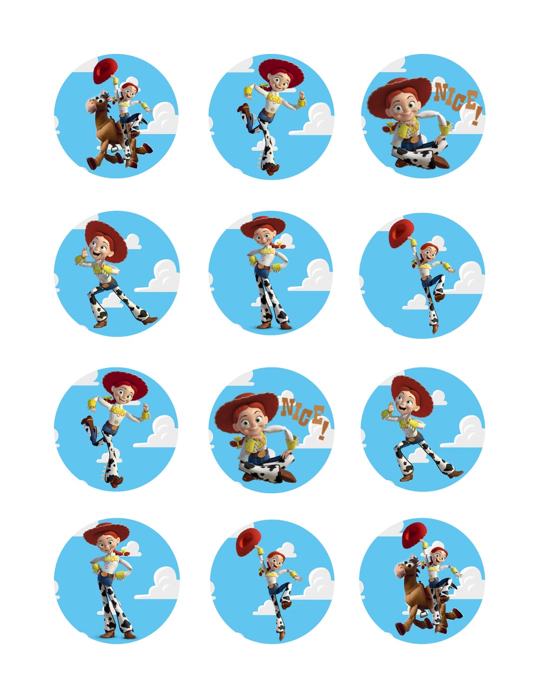 Jessie Cupcake Toppers, Toy Story Cupcake Toppers, Jessie Cowgirl ...