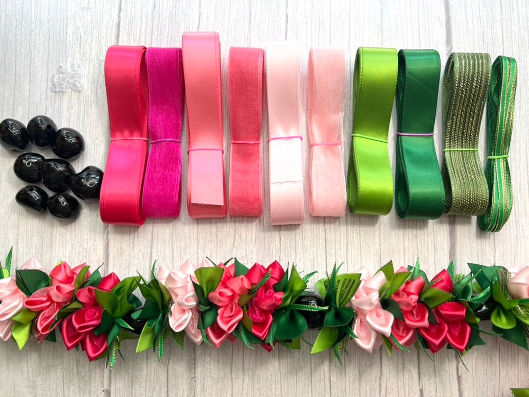 Do It Yourself Ribbons for Pink Plumeria Petal Flower Ribbon Lei - Etsy