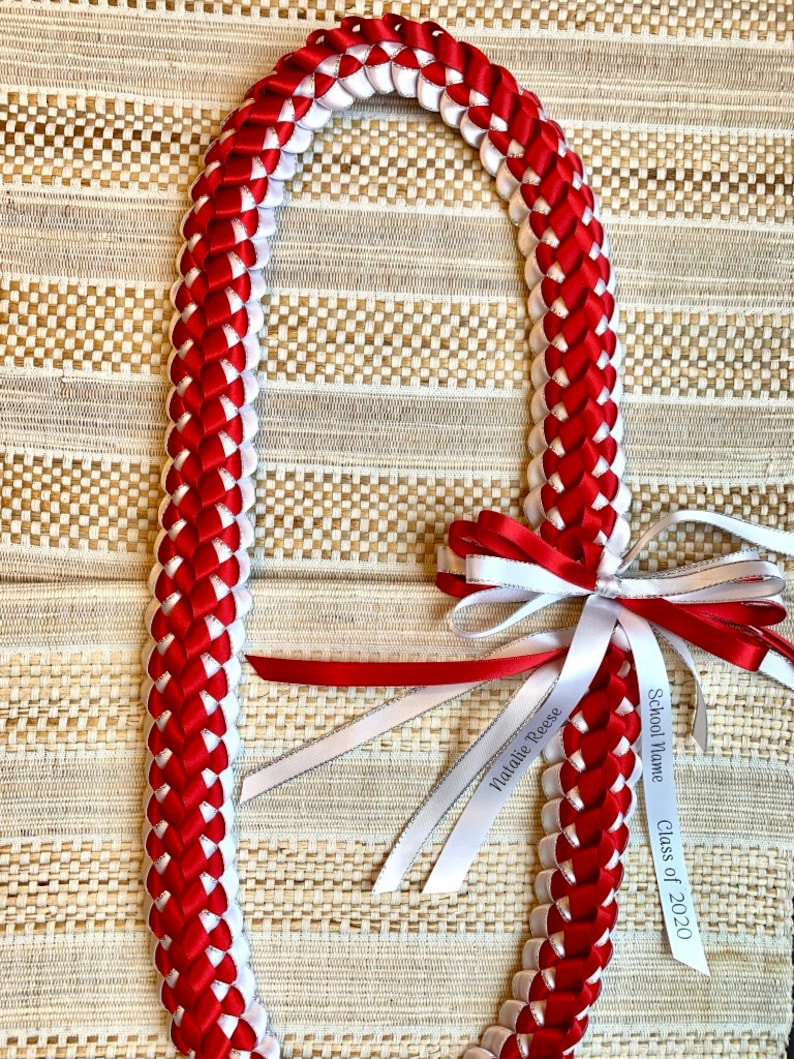 Graduation Lei Double Braided Satin Ribbon Personalized - Etsy