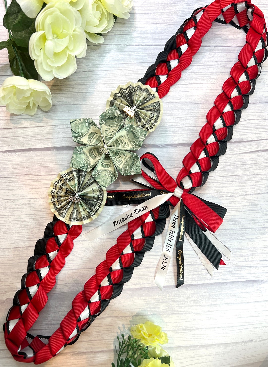 Ruban de satin tressé simple Lei Graduation 2025 personnalisé - Etsy France