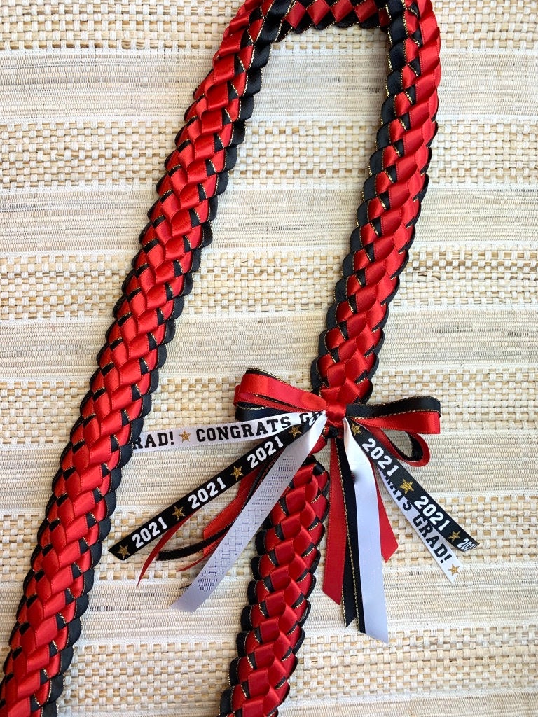 Graduation Lei Double Braided Satin Ribbon Personalized - Etsy Nederland