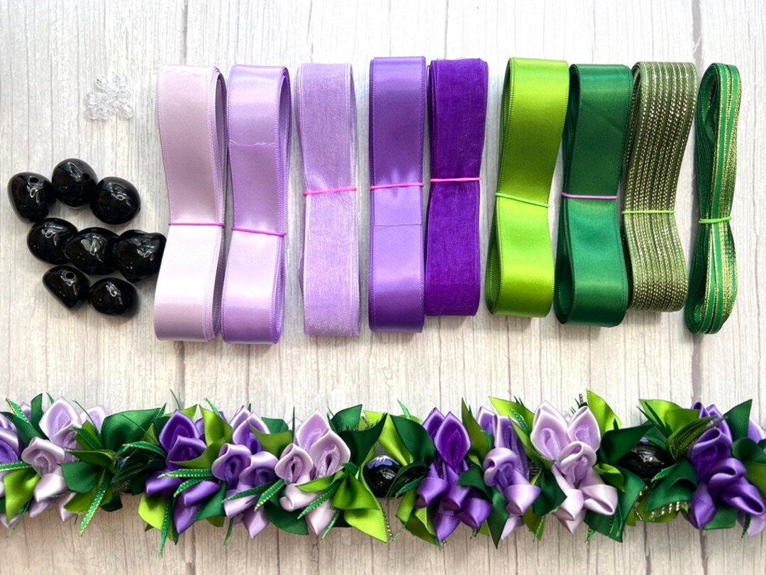 Do It Yourself Ribbons for Purple Plumeria Petal Flower Ribbon Lei - Etsy
