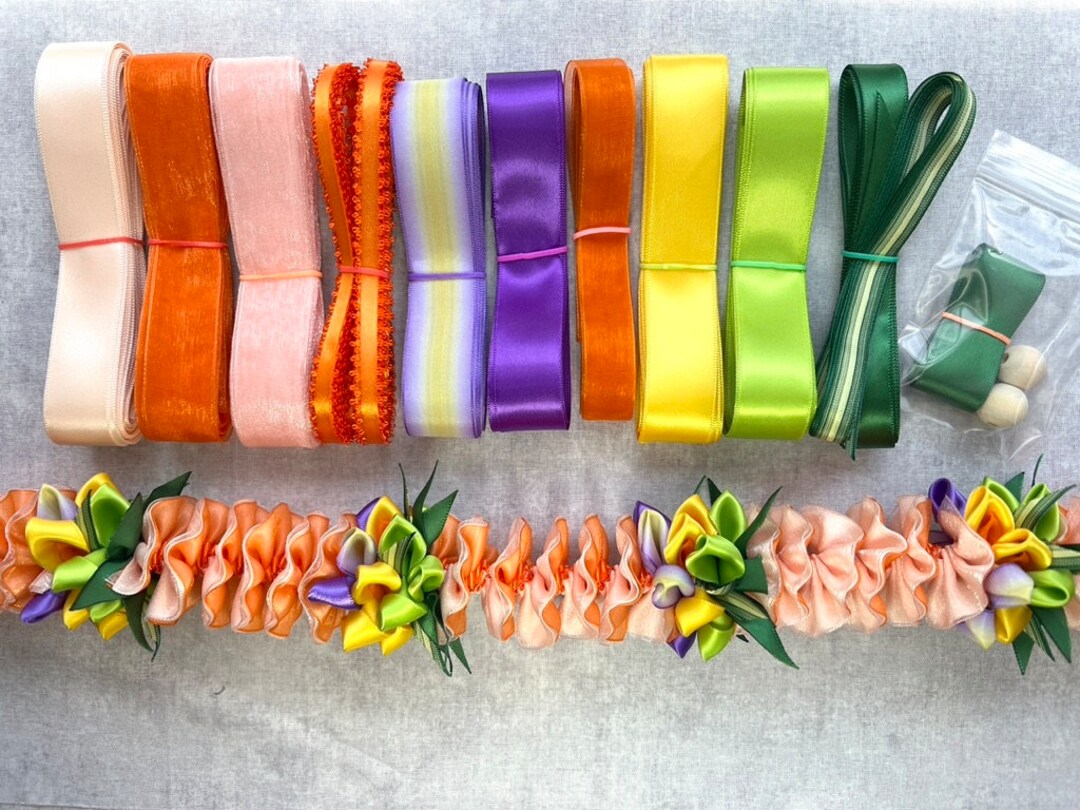 Do It Yourself Ribbons for Orange Plumeria and Bird of Paradise Flower ...