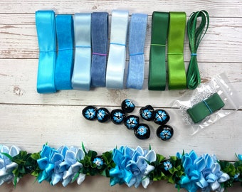 DIY Ribbons for Orange Flower With Kukui Nuts Flower Ribbon Lei - Etsy