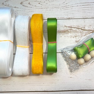 DIY Ribbons for White Butterfly Ginger Flower Ribbon Lei - Etsy