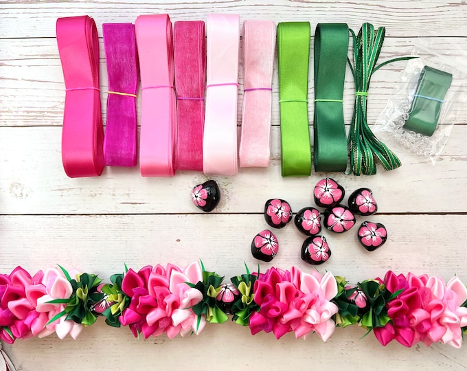 Do It Yourself Ribbons for Blue Turquoise Flower With Kukui Nuts Flower ...