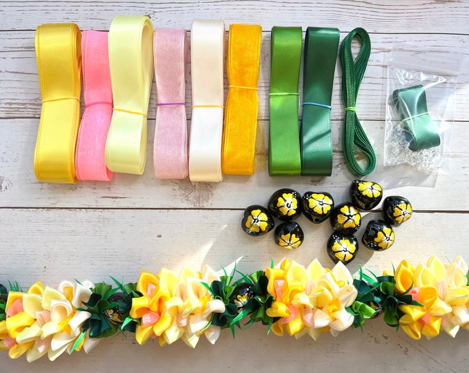 DIY Ribbons for White Butterfly Ginger Flower Ribbon Lei - Etsy