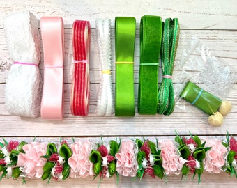 Do It Yourself Ribbons for Beautiful Pink Hawaiian Flower Ribbon Lei - Etsy