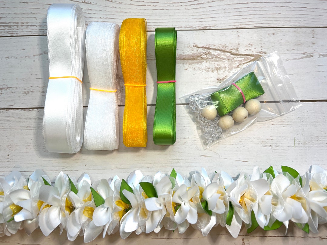 DIY Ribbons for White Butterfly Ginger Flower Ribbon Lei - Etsy