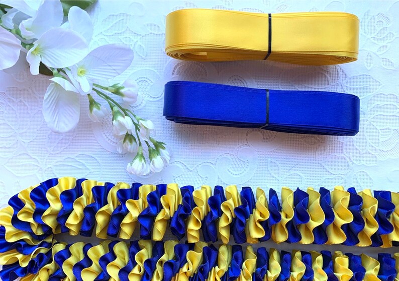 DIY Ribbons for Two Colored Plumeria Ribbon Lei | Etsy
