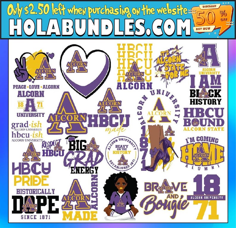 Alcorn State University Svg Bundle for Digital Download - Etsy