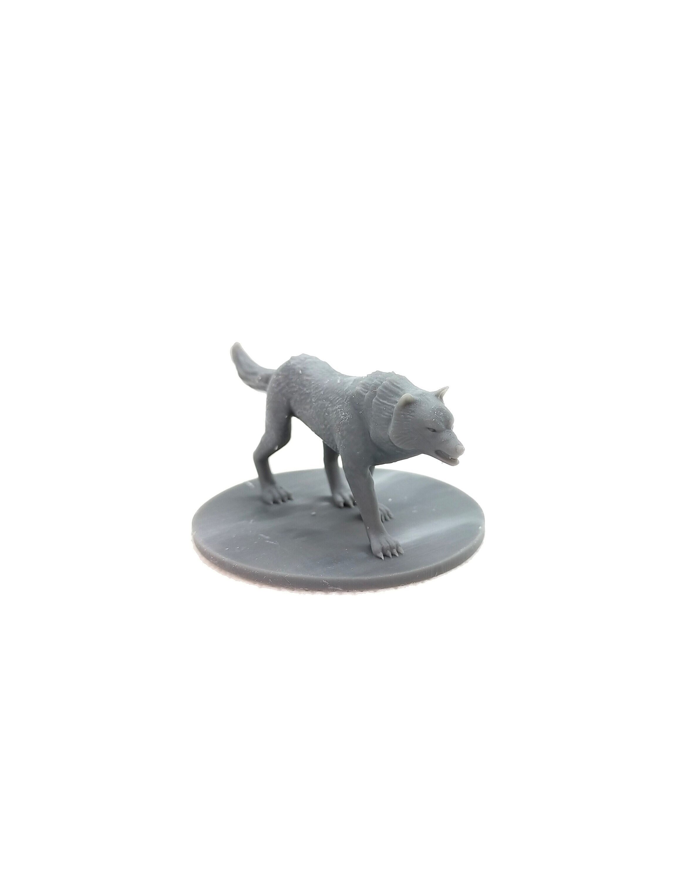 3D Printed Dire Wolf Miniature, D&D, 3D Printed Custom Figure, Resin ...