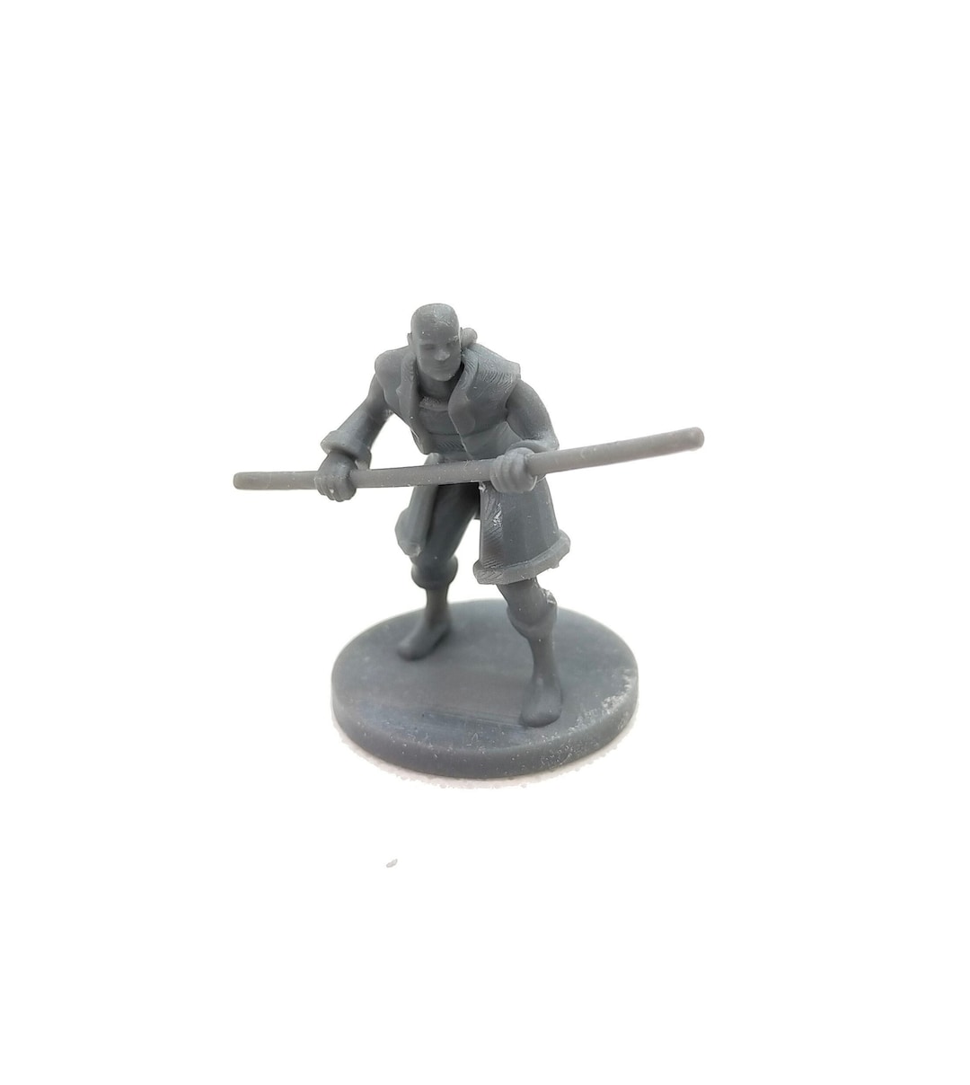 3D Printed Human Male Monk Miniature, D&D, 3D Printed Custom Figure ...