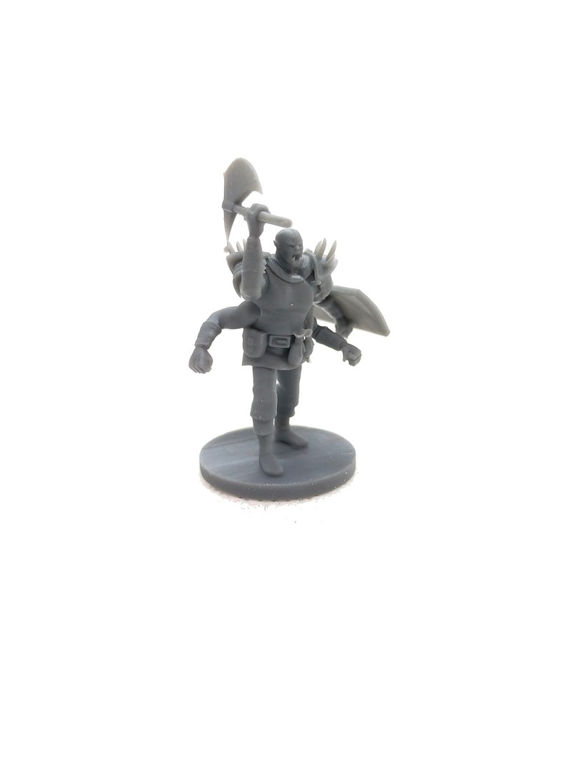 3D Printed Half Orc With Four Arms Barbarian Miniature D&D - Etsy UK