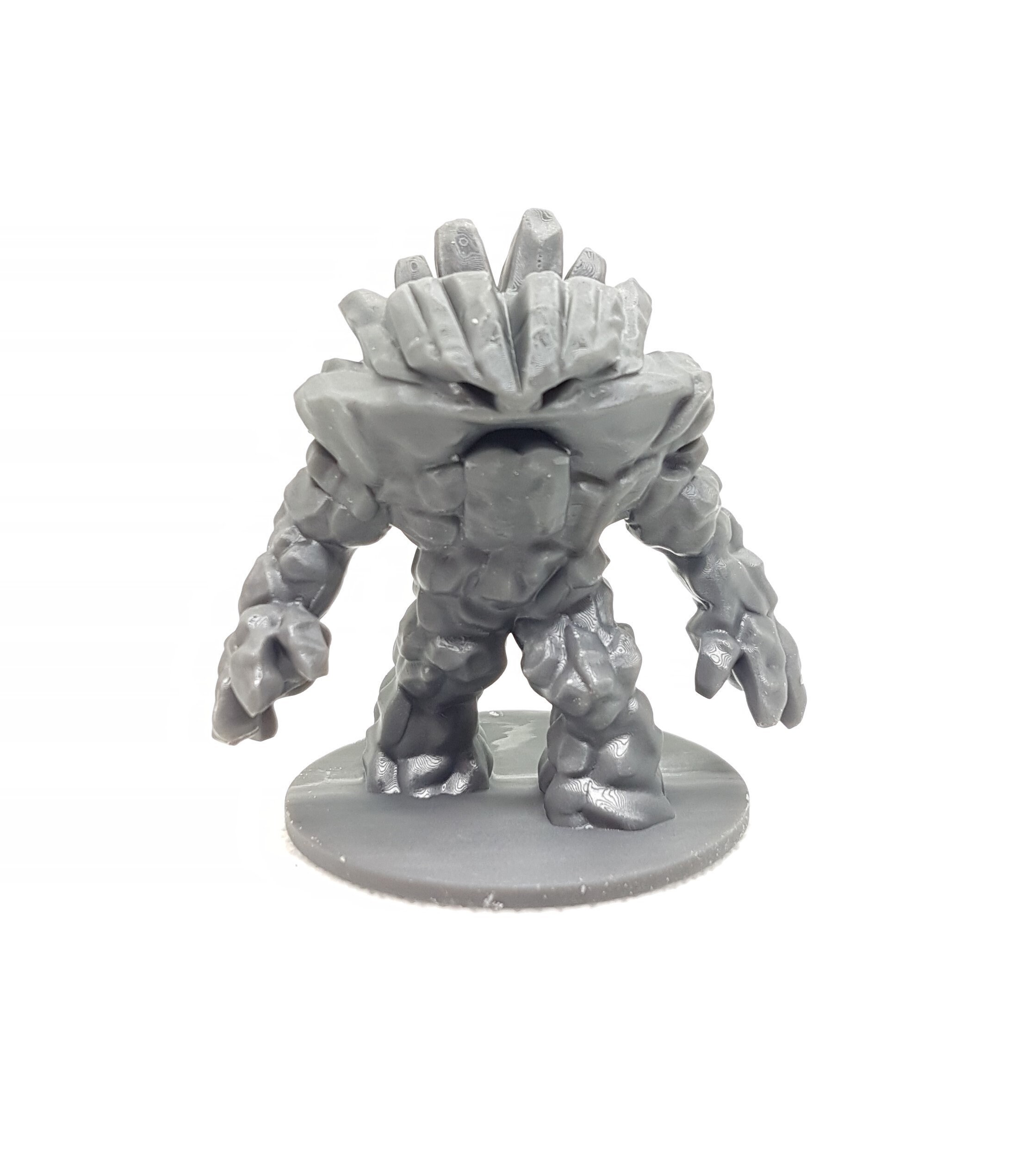 3D Printed Earth Elemental Miniature, D&D, 3D Printed Custom Figure ...