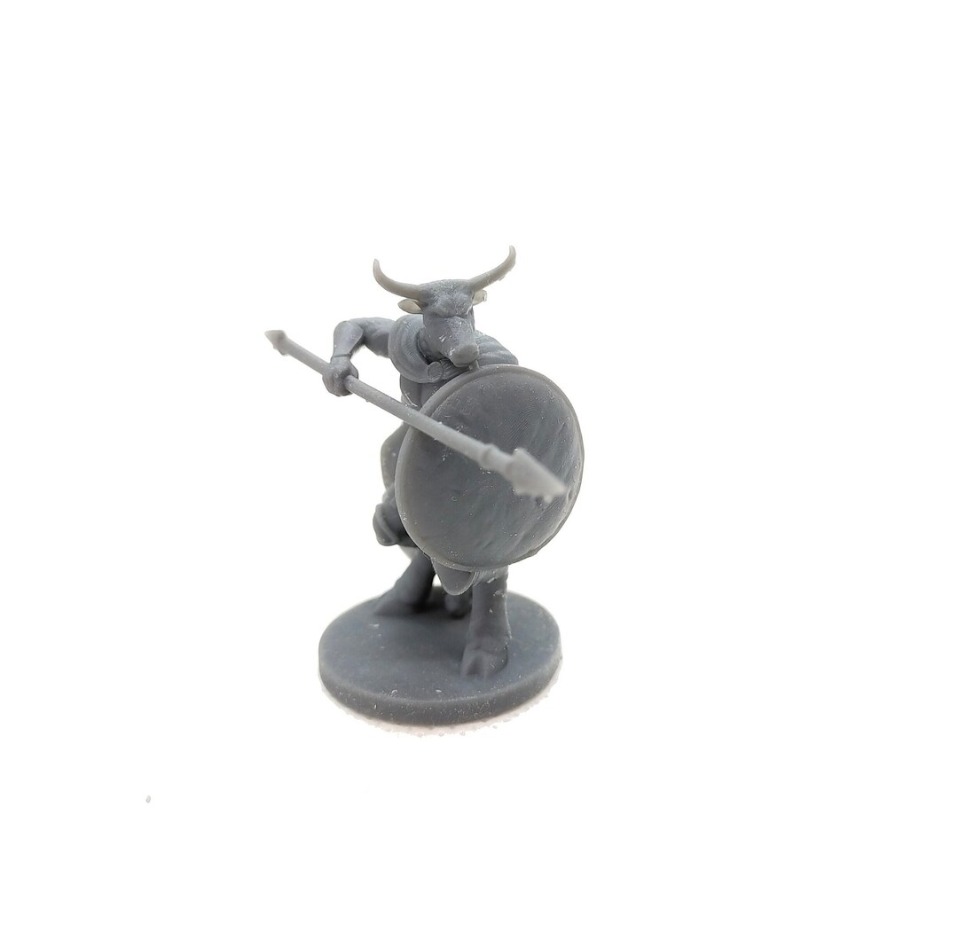 3D Printed Minotaur Hoplite Miniature, D&D, 3D Printed Custom Figure ...